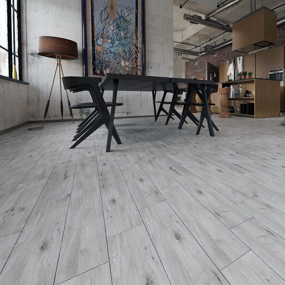 Gray Wood Grain Ceramic Tile
