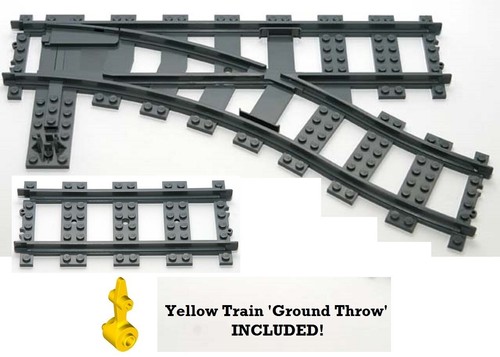 SWITCH TRACK +1 STRAIGHT Lego RC Train Cross over right 53404 2866 ...