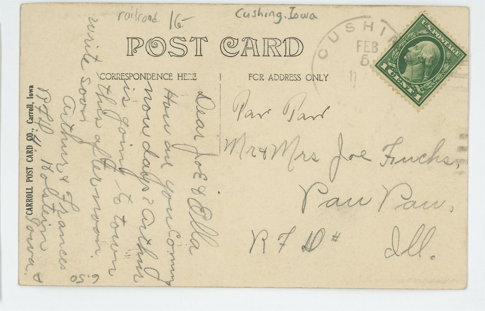 RPPC Aerial View of CUSHING IA Railroad Station Real Photo Postcard | eBay