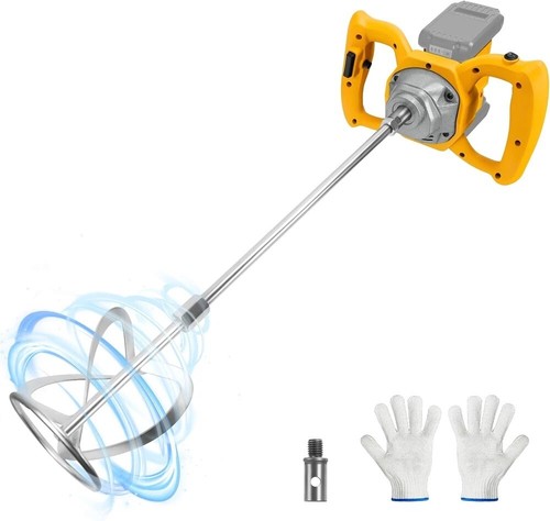 Cordless Cement Mixer, for Dewalt 20V Battery, 1200W Handheld Electric ...