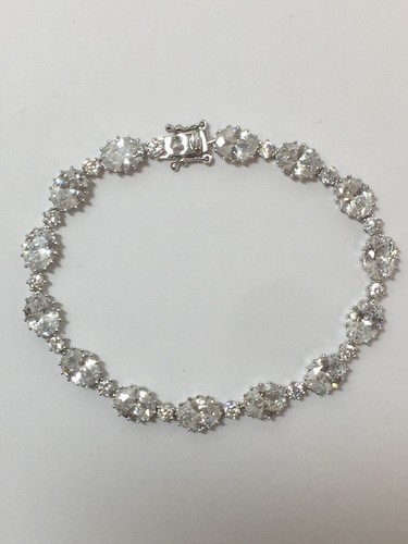 DiamondAura Riviere Bracelet Stauer 7" Sterling Silver | eBay