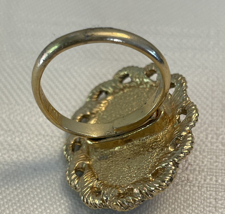 Sarah Coventry Ring "Old Vienna" Vintage Enamel Adjustable Oval ...