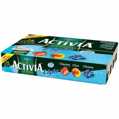 Activia Light Strawberry Peach Blueberry Probiotic Yogurt (4 Oz, 24 Per ...
