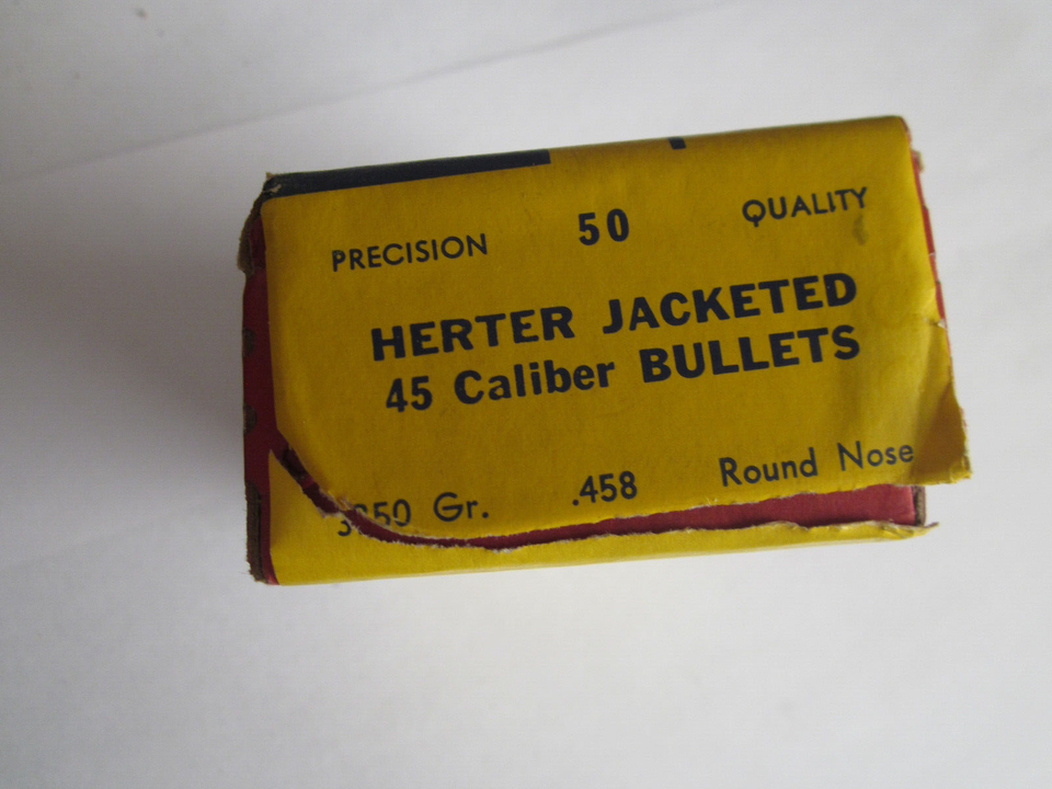 Herters Ammunition Bullets empty box 45 CALIBER JACKETED BULLETS | eBay