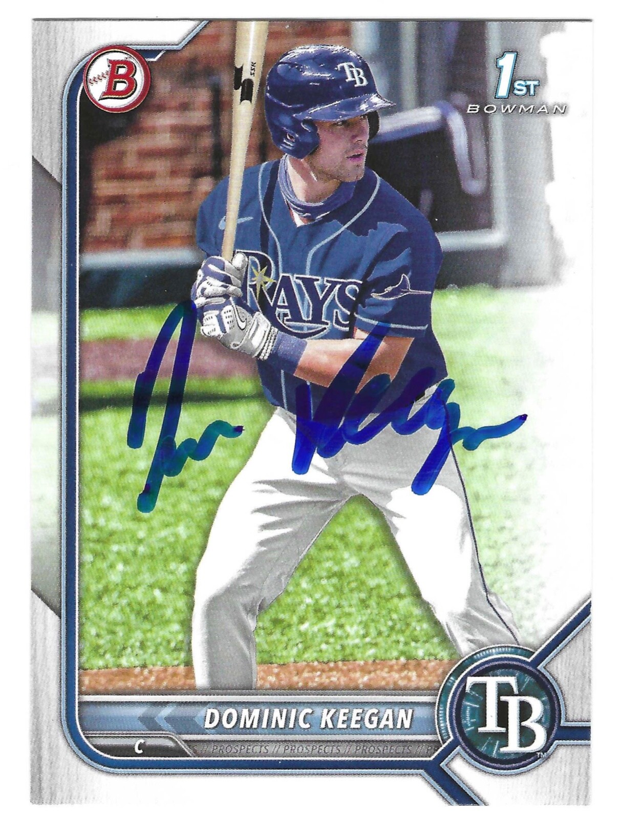 DOMINIC KEEGAN SIGNED 2022 1st BOWMAN BASEBALL CARD TAMPA BAY RAYS #BD ...