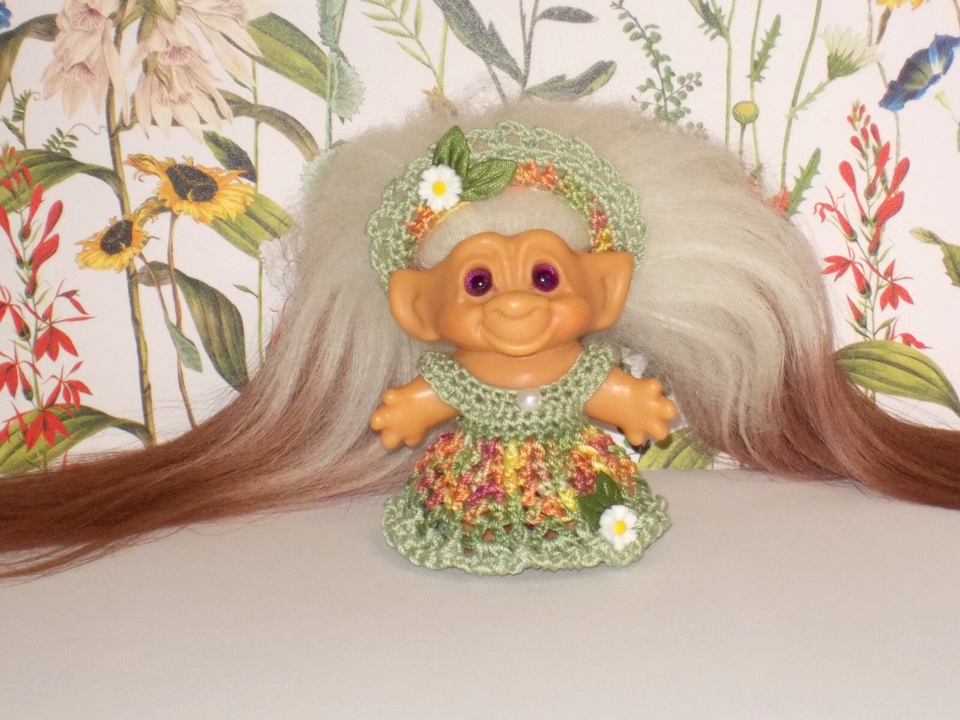 Troll Doll Clothes Crochet Outfit fits Vintage Dam Scandia 2 1/2"-2 3/4 ...