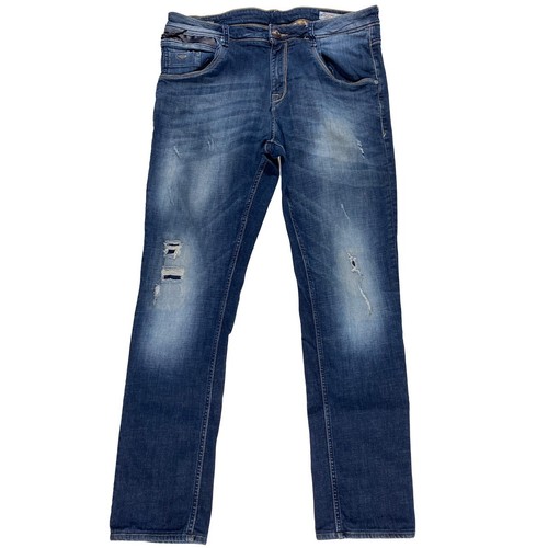 Ed Hardy Embossed Hanzi Skuller Distressed Slim Straight leg Jeans mens ...