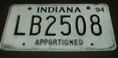 1994 Indiana Apportioned License Plate Tag LB2508 | eBay