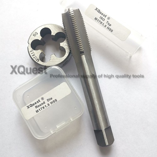 HSS Metric plug tap and die Set M17X2 Fine Thread taps Round dies M17X1 ...