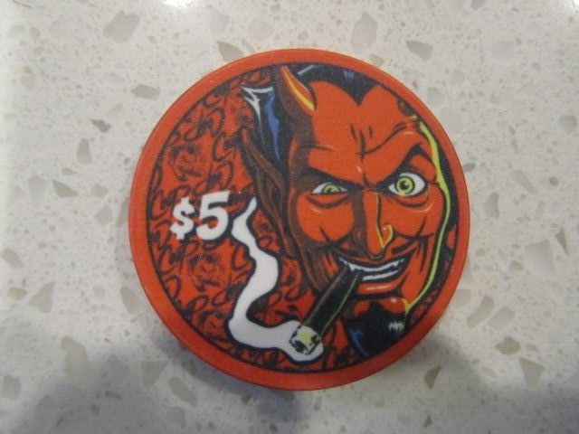 $5 Smoking Red Devil El Diablo Casino Chip + FREE Mystery Las Vegas ...