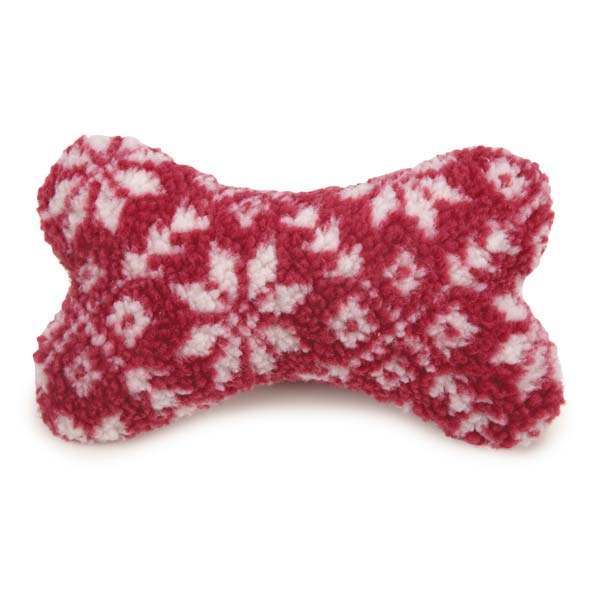 Dog Toy Nordic Bone Berber Squeaker Raspberry Holiday Wintry Snowflake ...