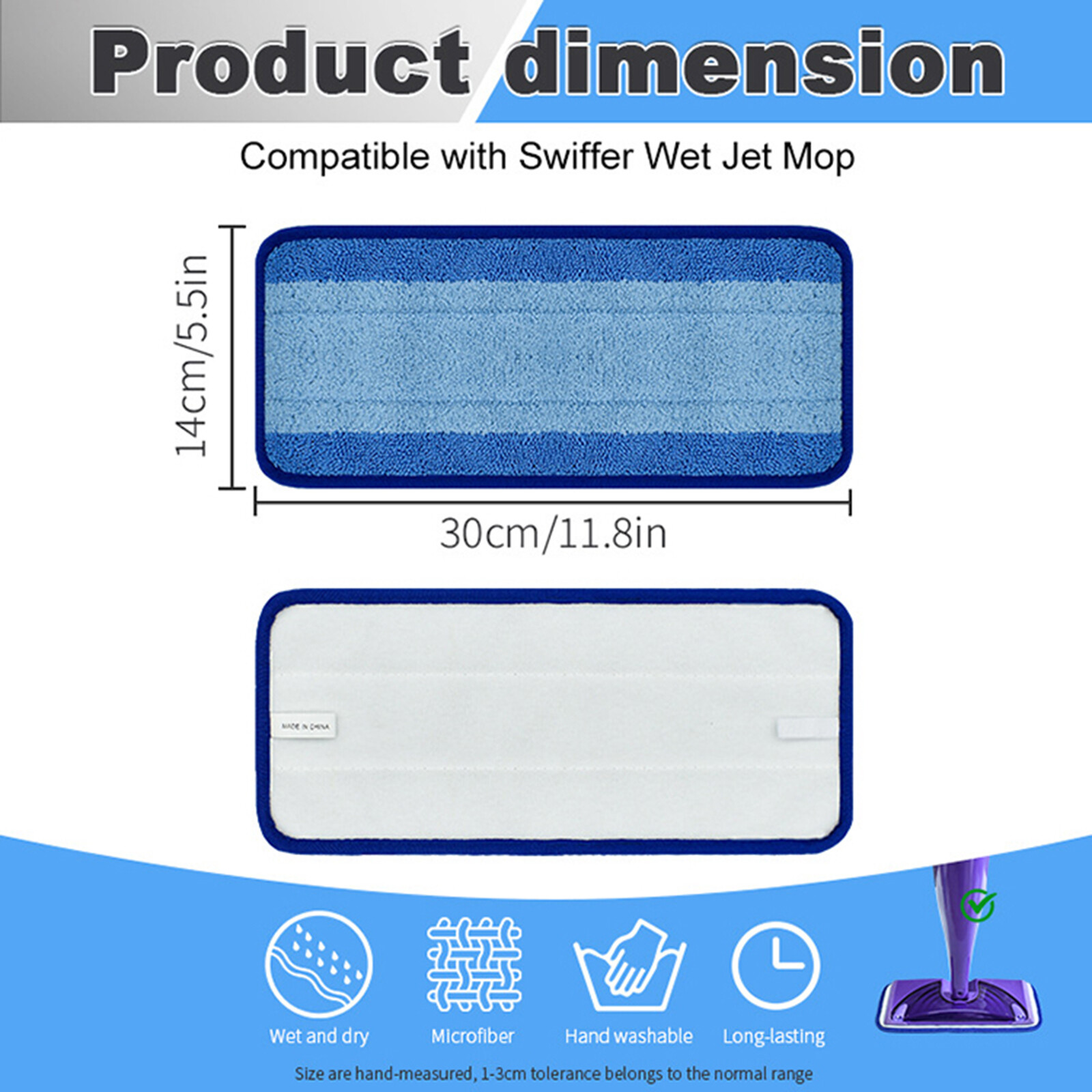 For Swiffer Wet Jet Reusable Ultra-fine Fiber Mop Flat Mop Pad Mop ...