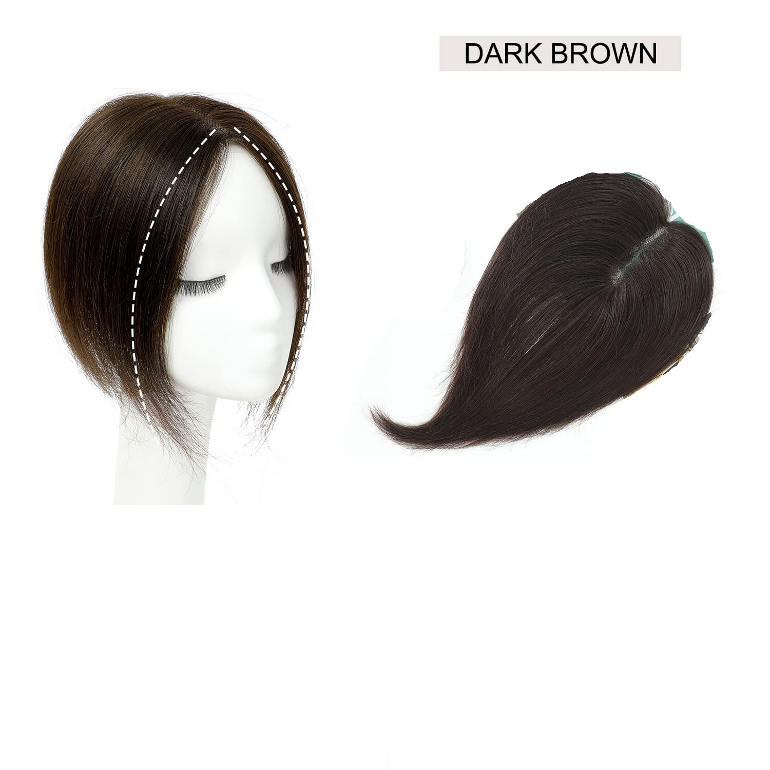 Hand-made Straight 100% Human Hair Topper Hairpiece Toupee Top Piece ...