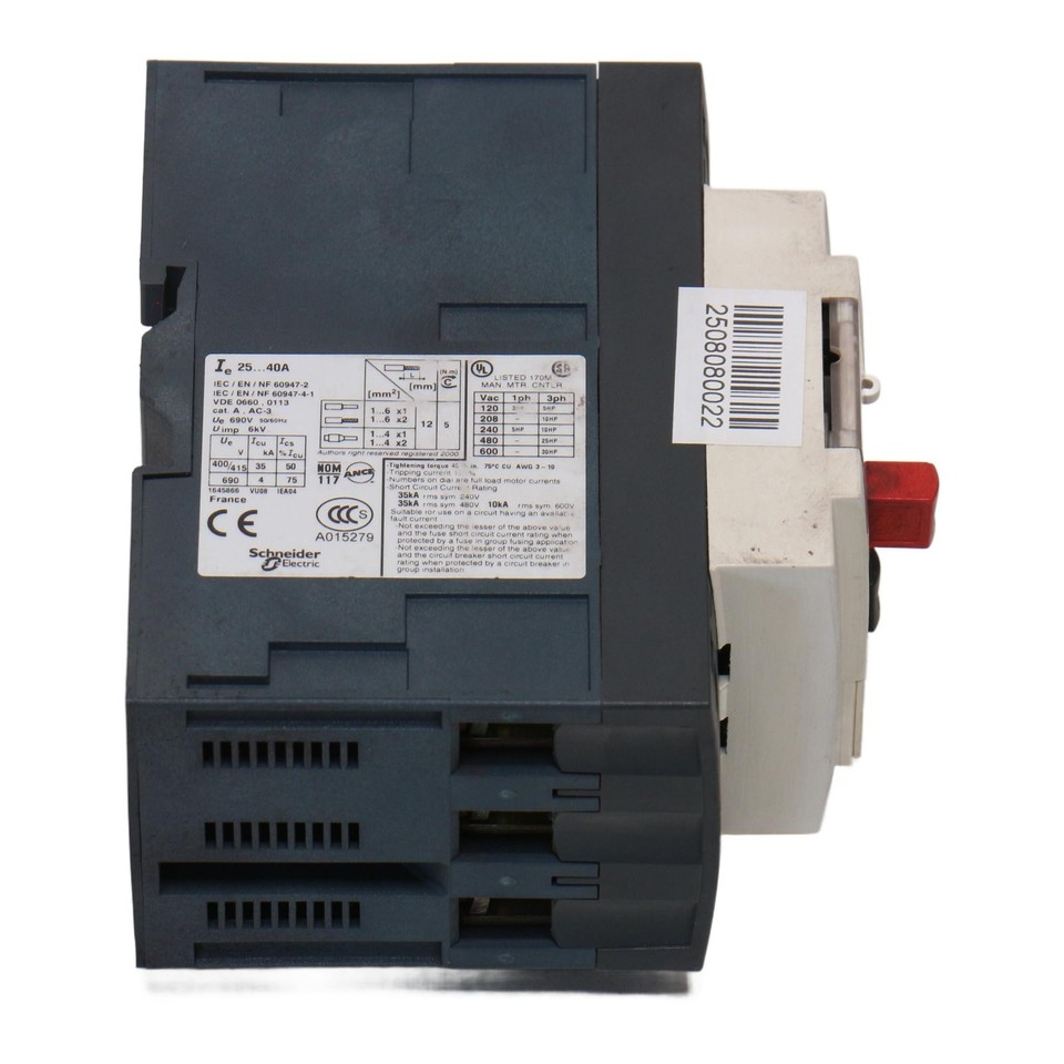 GV3ME40/25-40A +GV3A01 SCHNEIDER ELECTRIC, GV3ME40/25-40A Schneider ...