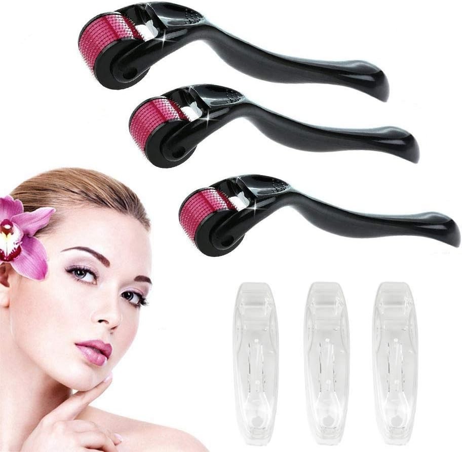 DERMA ROLLER 540 Titanium Micro Needle Facial Skin Roller Cellulite ...