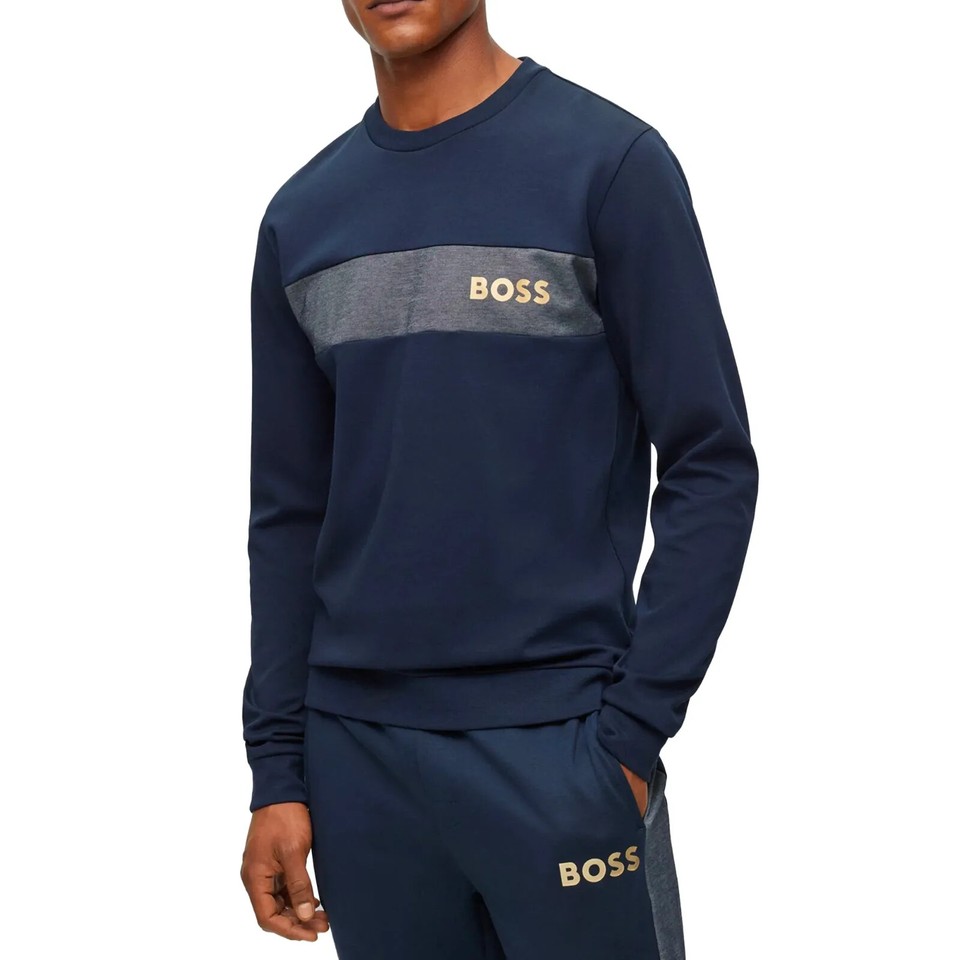 Boss Sweatshirt - Mens Boss Cotton Blend Crew Neck Sweatshirt ...