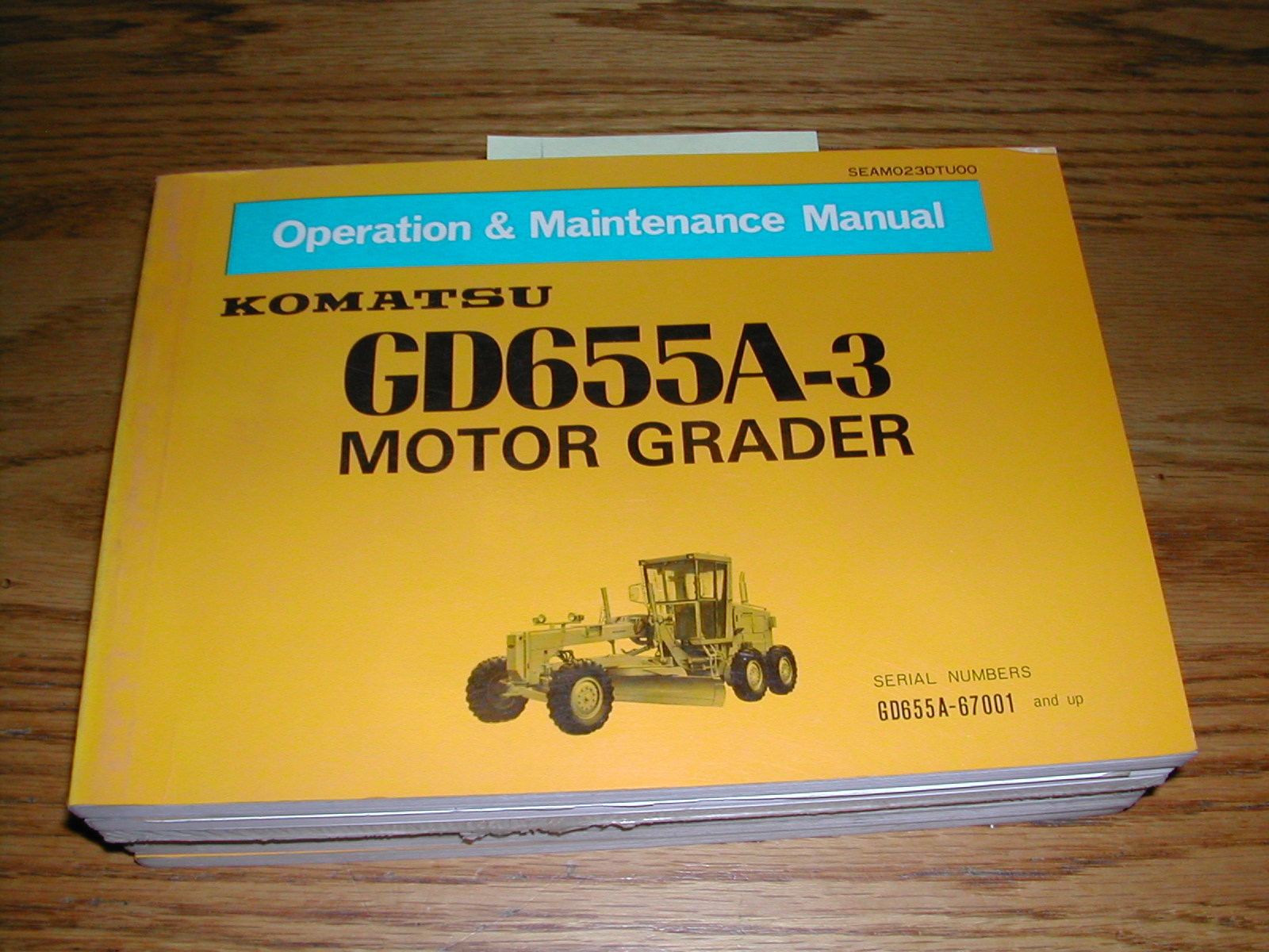 Komatsu GD655A-3 OPERATION MAINTENANCE MANUAL MOTOR GRADER OPERATOR ...