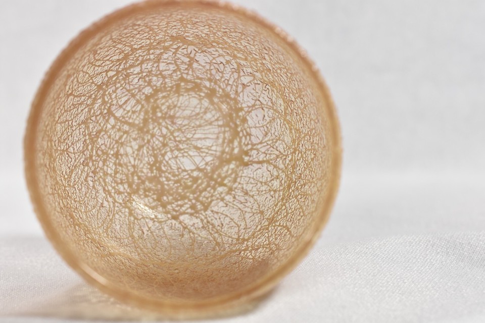 Vintage Color Craft Roly Poly Spaghetti String Tumbler Glass Cup MCM ...