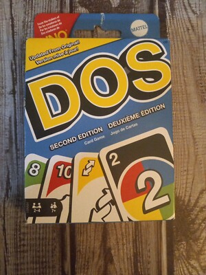 Mattel Uno Dos Second Edition Board Game for 2 to 4 Players Ages 7 ...