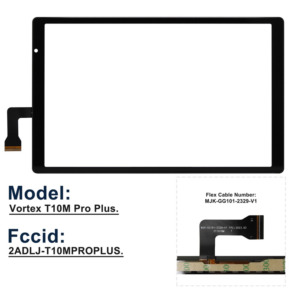10.1" Touch Screen Digitizer Glass Panel For Vortex Tab 10/T10M/Pro ...