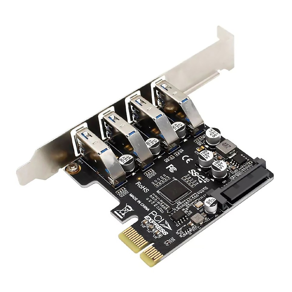 4-Ports PCI-E To USB 3.0 HUB PCI Express Expansion Card Adapter 5Gbps ...