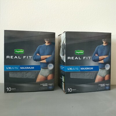 Depend Real Fit L/XL Maximum 10 Count Briefs for Men (x2 boxes) | eBay