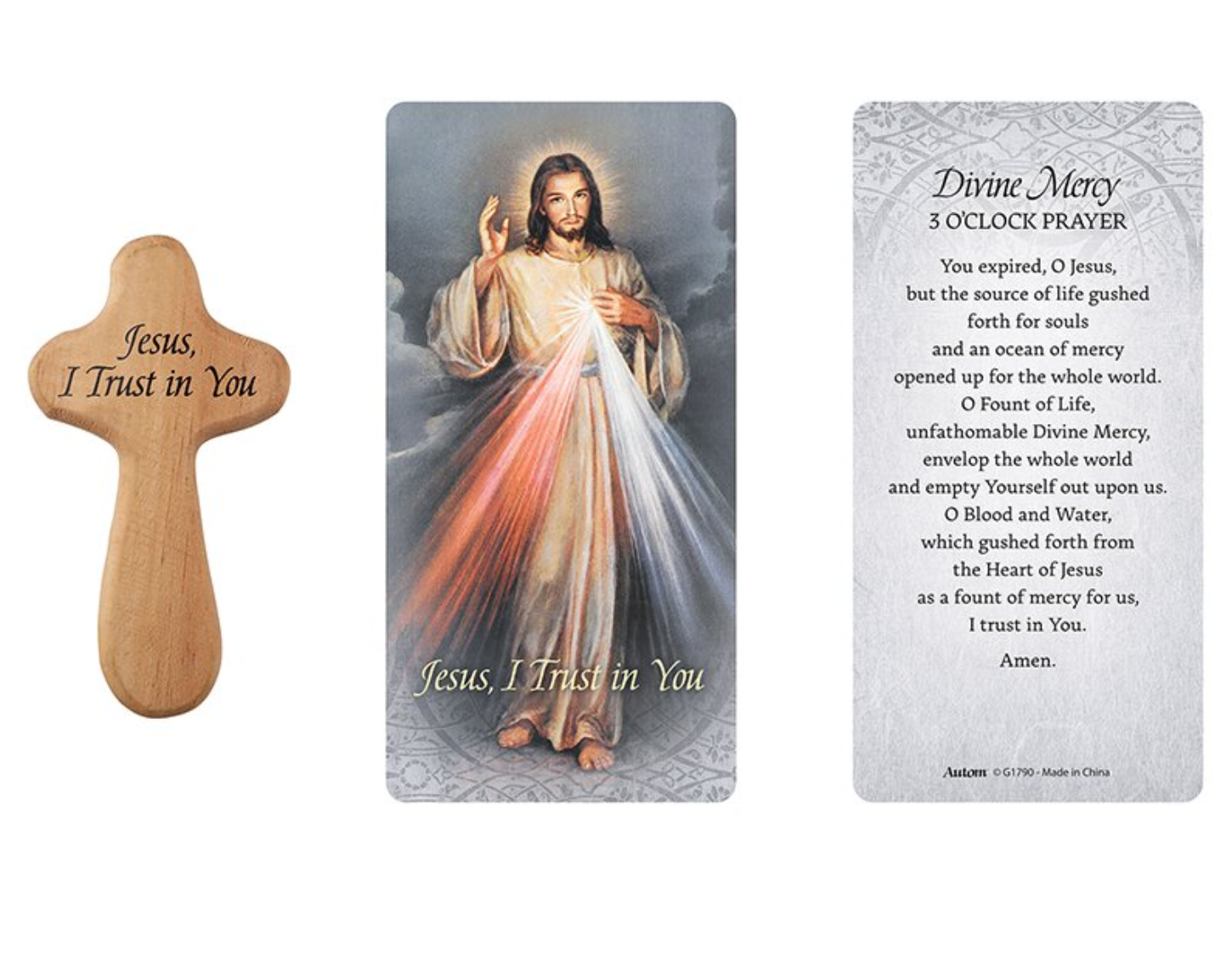 Autom Comfort Wooden Cross Hand-Held Prayer Cross with Prayer Card ...