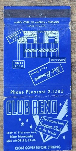 MATCHCOVER Los Angeles California Club Reno | eBay