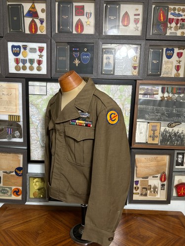 WW2 WWII officers uniform in country made ribbons and combat infantry ...