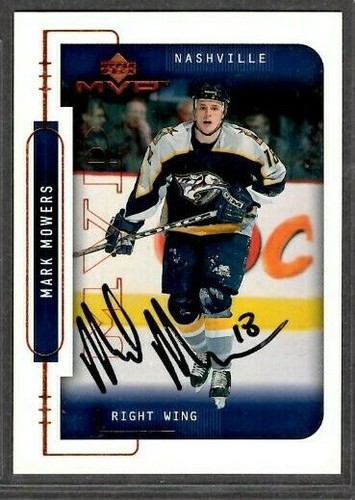 1999 Upper Deck #112 Mark Mowers Predators Hockey Tough Signed ...