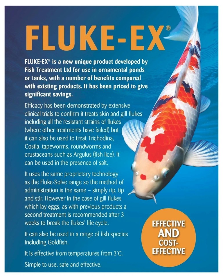 New Vetark Fluke-Ex 100g Skin Gill Fish Lice Parasite Solve Medication ...