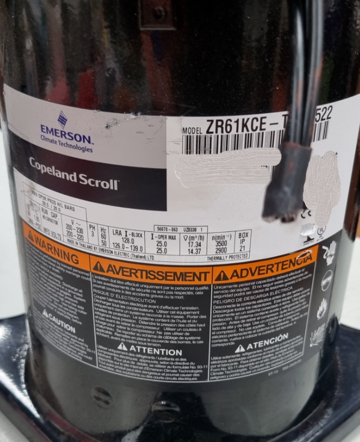 EMERSON ZR61KCE-TF5-522 COMPRESSOR (R4END) | eBay