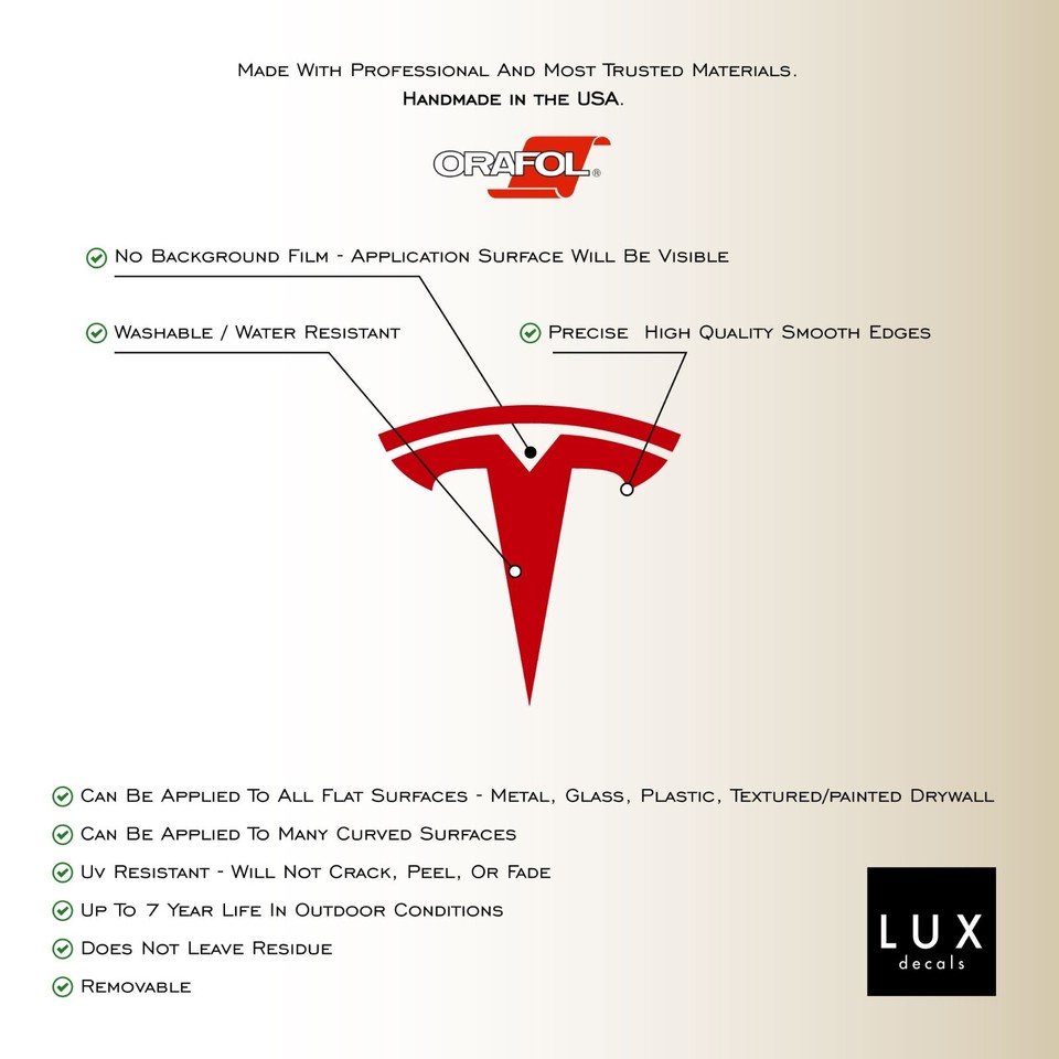 Tesla Sticker Premium Quality Die Cut Tesla Decal for Cars Trucks ...