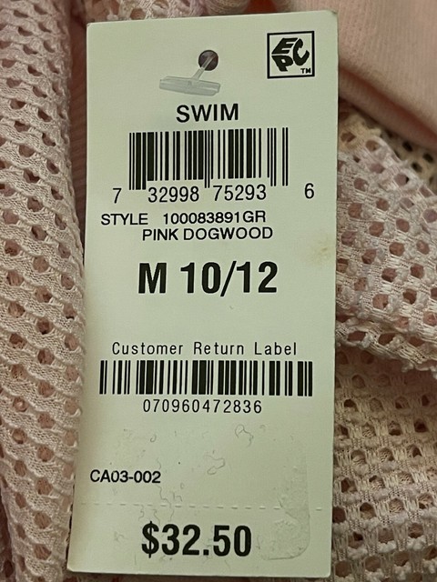 Ideology Big Girl's Swim Cover Up Size 10/12 M Hooded Mesh Pink NE B13 ...