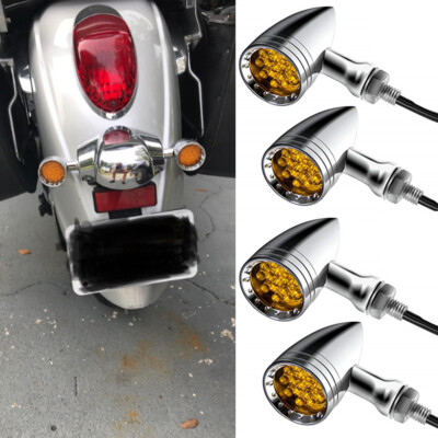4x Motorcycle LED Turn Signal Blinker Lights For Kawasaki Vulcan VN 900 ...