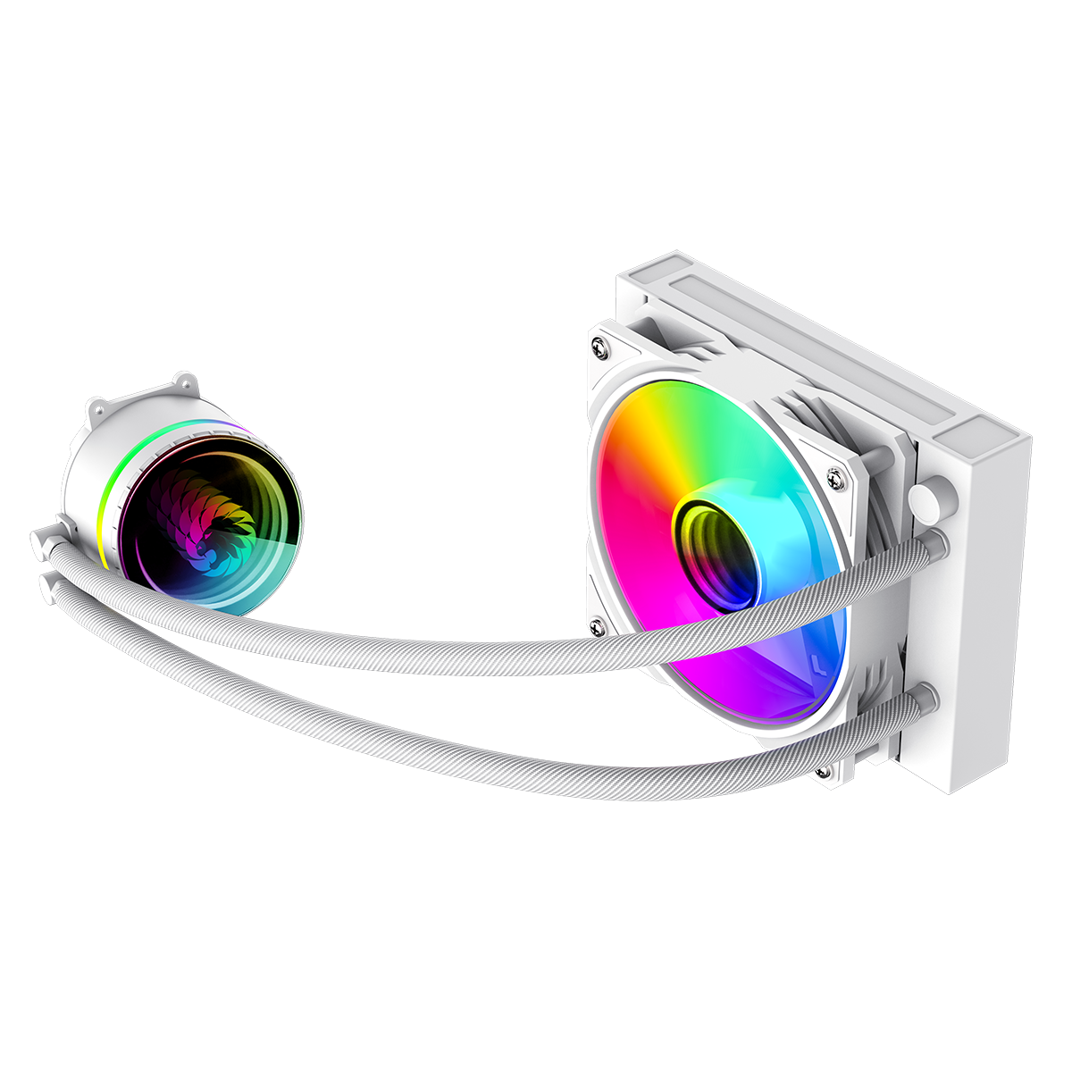 CIT Cube Gaming PC Case mATX 3x ARGB Fan LED Strip Tempered Glass Panel ...