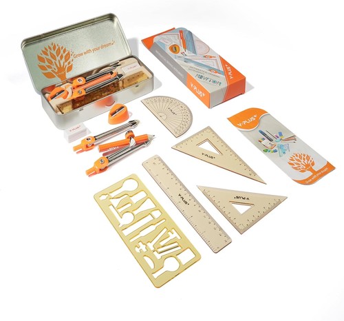 YPLUS Geometry Set for Students, Math Protractor Compass, Box of ...