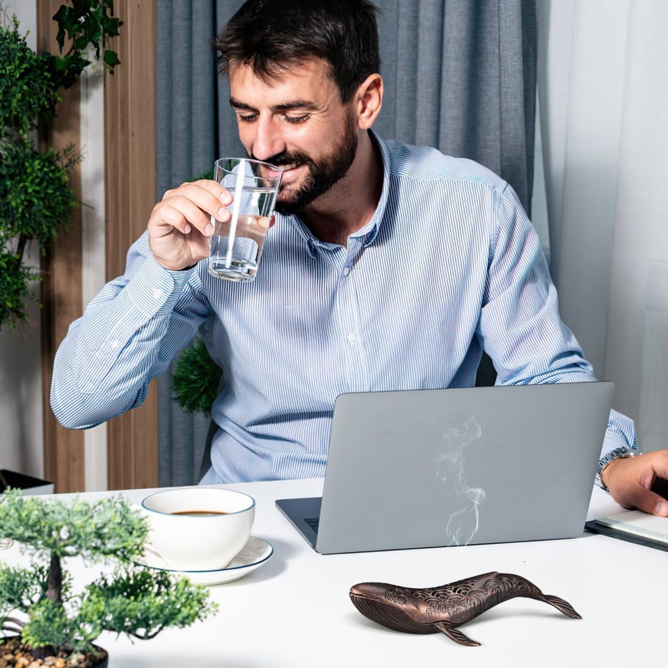 Retro Copper Alloy Incense Stick Holder Fish Shape Desktop Incense ...