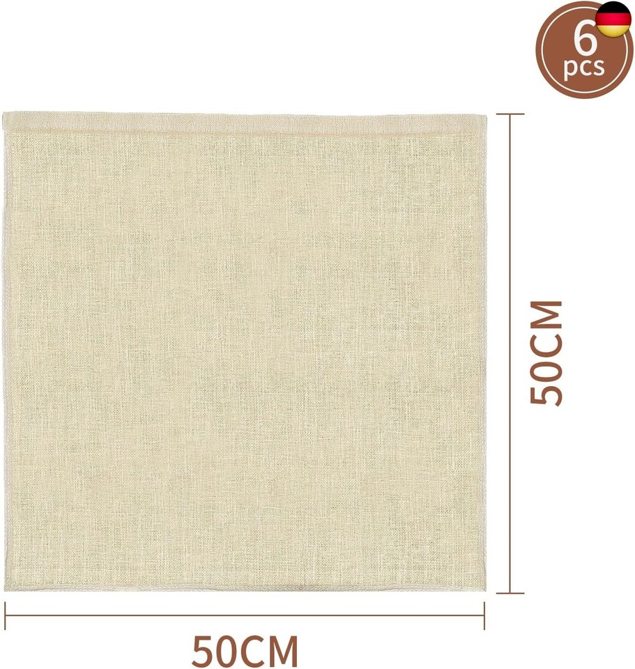 Passiertuch Käsetuch Cheesecloth Leinentuch 6Stück Reine Baumwolle W ...