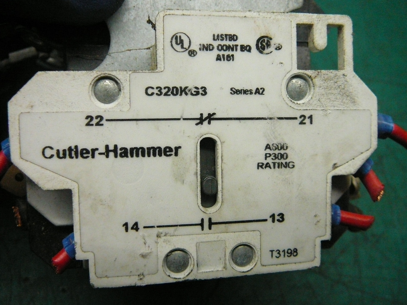 LOT OF 2 CUTLER HAMMER CONTACTOR C25DNF340 SER C1 W/AUX CONTACT C320KG3 ...