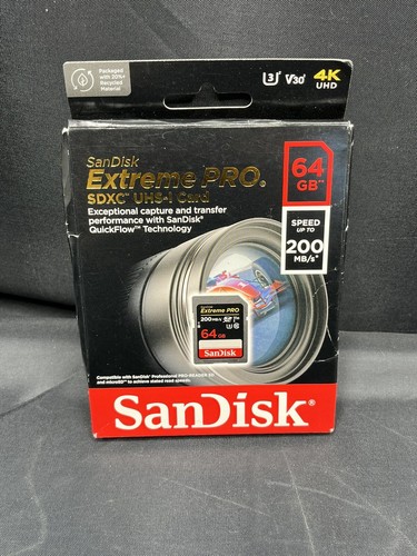SanDisk Extreme PRO 64GB UHS-I U3 SDXC 200MB/s 4K UHD Video Memory Card ...