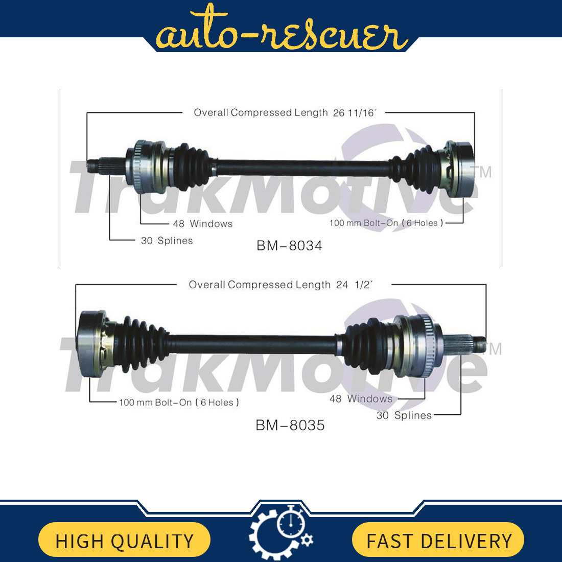 For BMW 325xi 330i 330xi 01-05 Pair of Rear CV Axle Shaft Assies ...