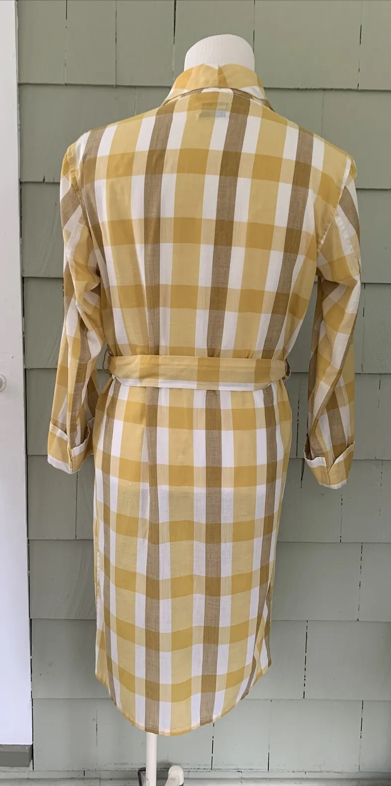 Vintage ROYTEX Robe 60s MODERN Living Yellow White Pl… - Gem