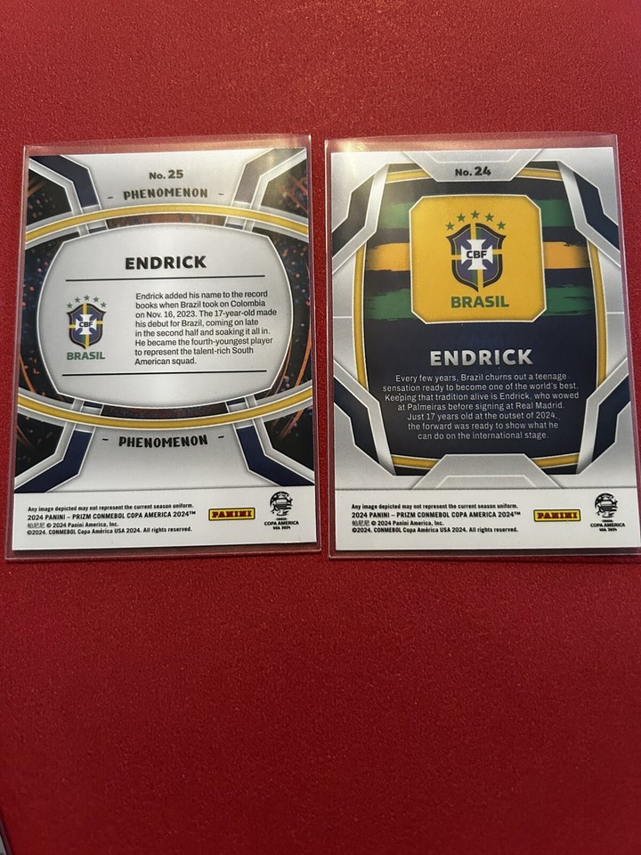 ENDRICK 2024 Panini Prizm Copa America Rookie Cards Brazil Lot x2 | eBay