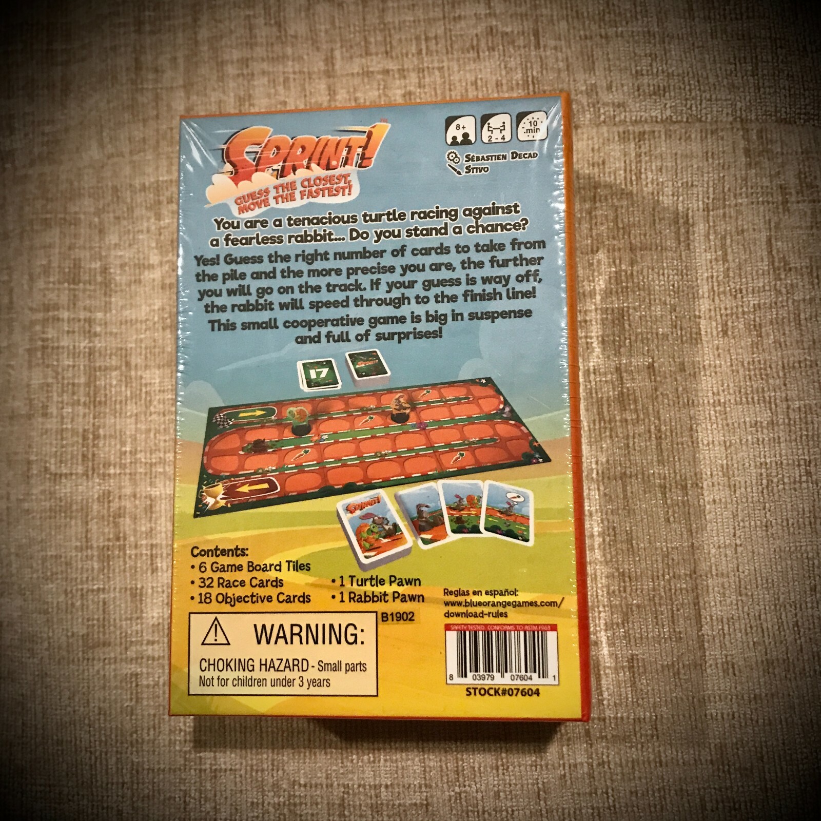 new SPRINT! BOARD GAME blue orange small box stocking stuffer family ...