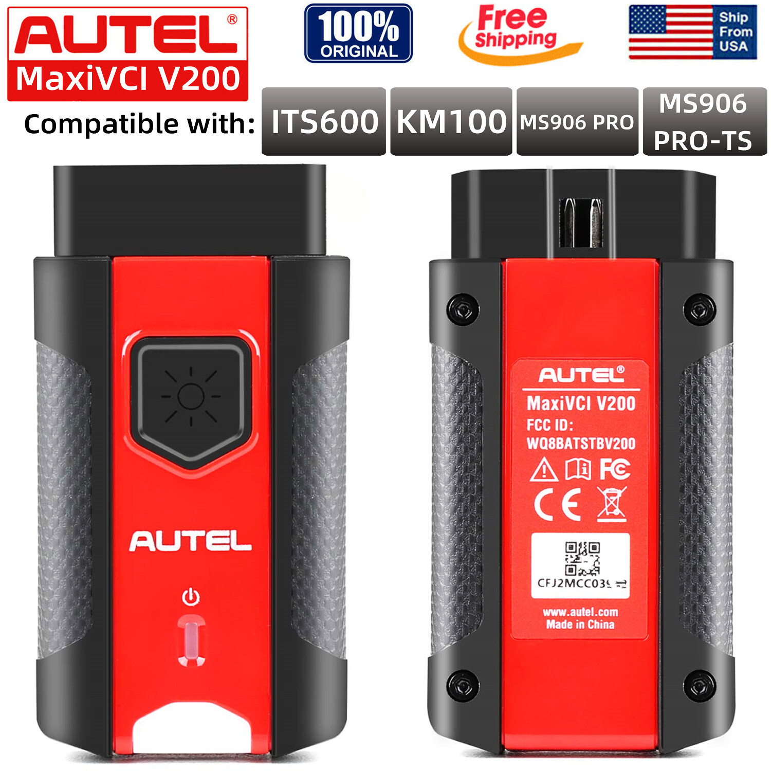 Autel MaxiVCI VCI V200 Bluetooth Diagnostic Interface Work For KM100 ...