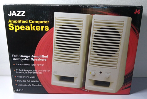 JAZZ Amplified Computer Speakers 2W 3.5mm Jack Volume Control 4 ohms J ...