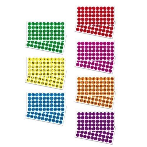50 Sheets 1-100 Number Stickers 25mm Round Number Stickers for Office ...