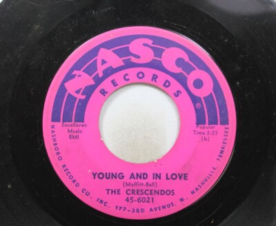 50'S & 60'S 45 The Crescendos - Young And In Love / Rainy Sunday On ...