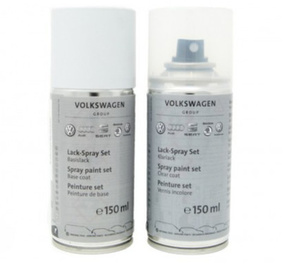 Audi VW SEAT Skoda Aerosol Spray Paint Can Ice Silver + Lacquer Genuine ...